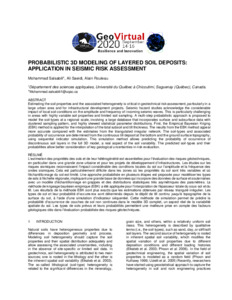 Probabilistic 3D modeling of layered soil deposits: Application in seismic risk assessment